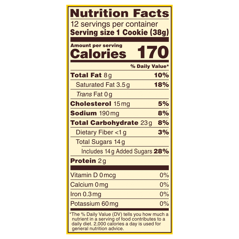 Toll House Cookie Dough, Chocolate Chip Lovers-Nutrition-Facts