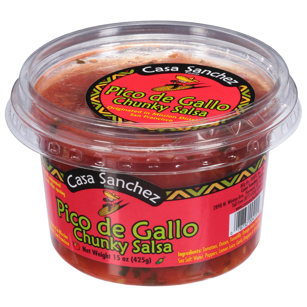 Casa Sanchez Salsa, Chunky, Pico De Gallo-Front-Right-Elevated
