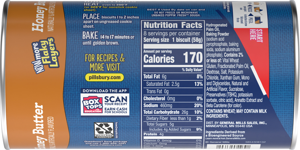 Pillsbury Grands! Biscuits, Honey Butter, Flaky Layers-Planogram-Back