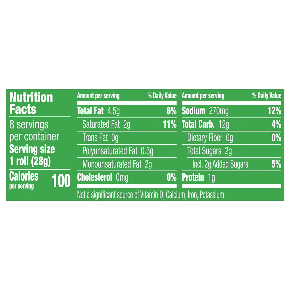 Crescent Roll Nutrition Label