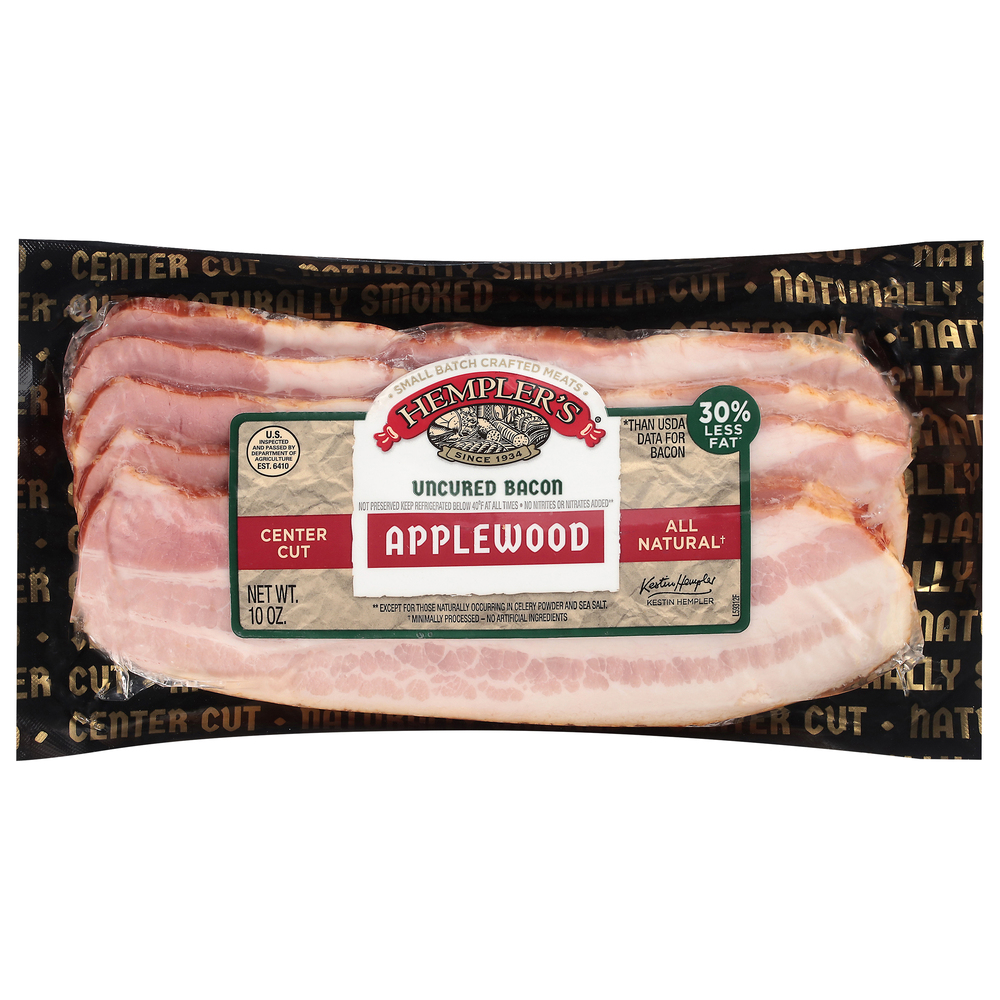 Hempler's Bacon, Uncured, Center Cut, Applewood-Ecom