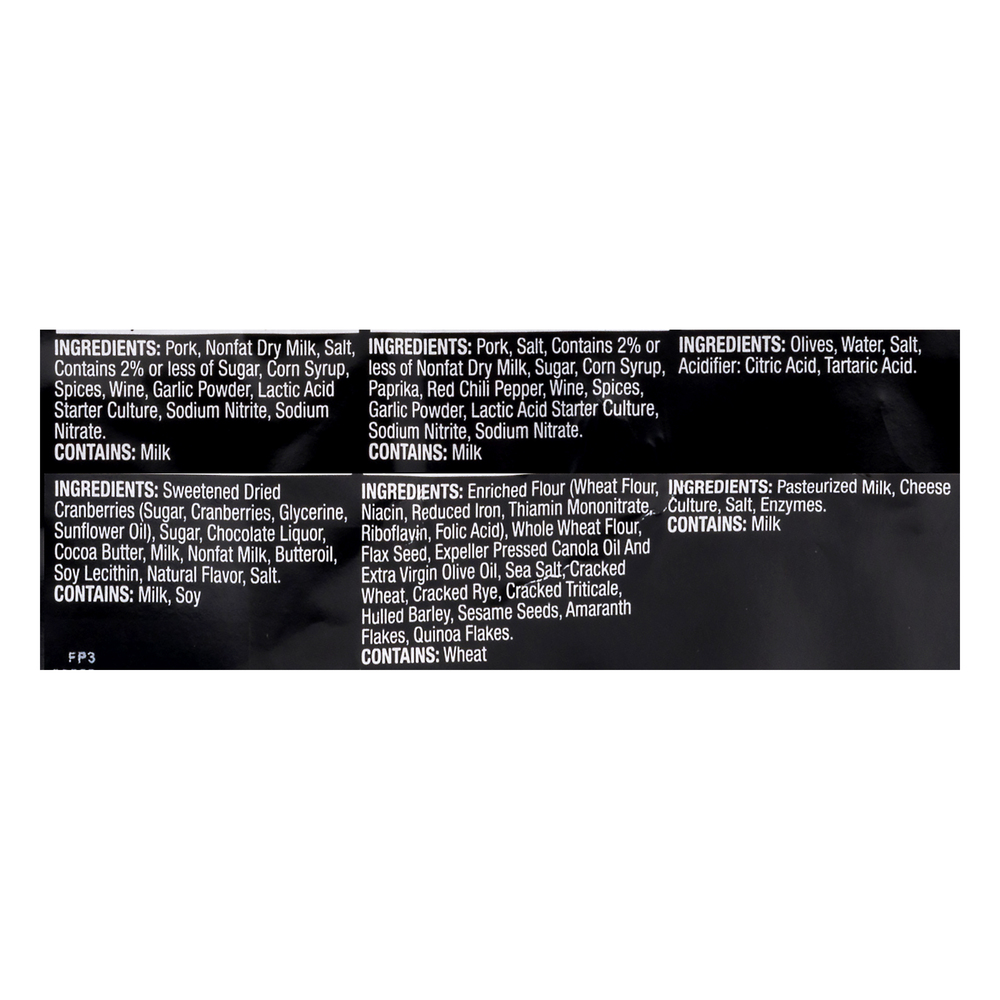 Columbus Charcuterie Tasting Board Ingredients