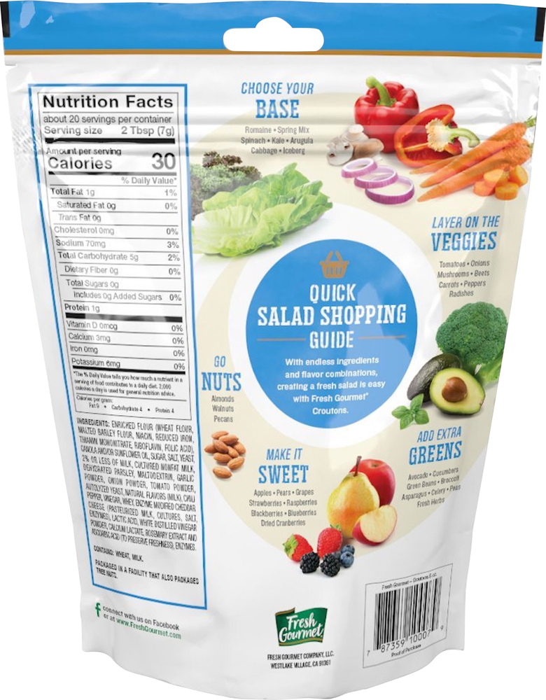 Fresh Gourmet Croutons, Country Ranch-Planogram-Back