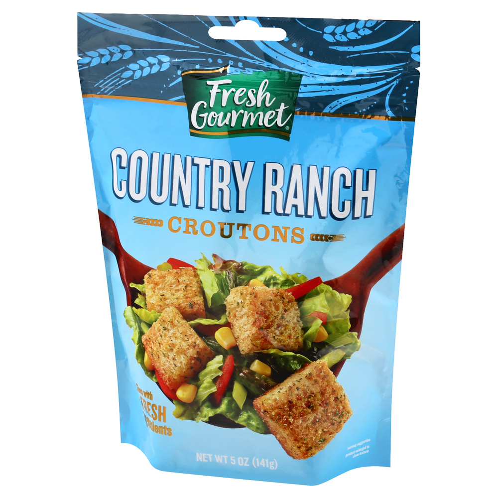 Fresh Gourmet Croutons, Country Ranch-Front-Right-Elevated