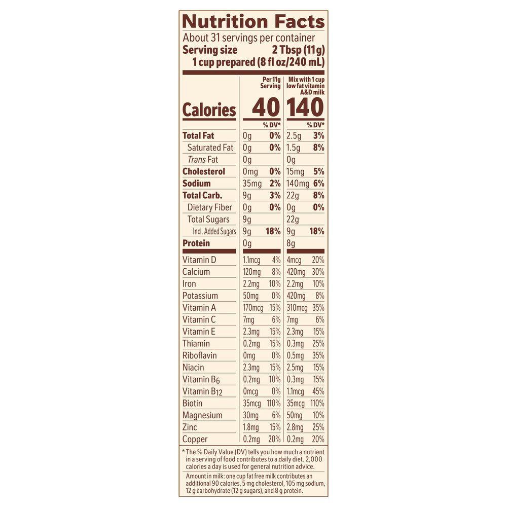 Ovaltine Mix, Classic Malt-Nutrition-Facts