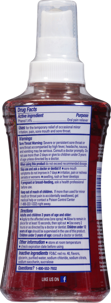 Chloraseptic Sore Throat, Cherry, Spray-Planogram-Back