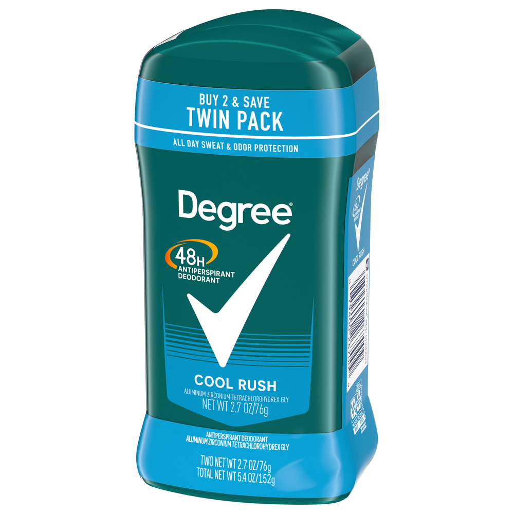 Degree Antiperspirant Deodorant, Cool Rush, 48H, Twin Pack-Front-Right ...