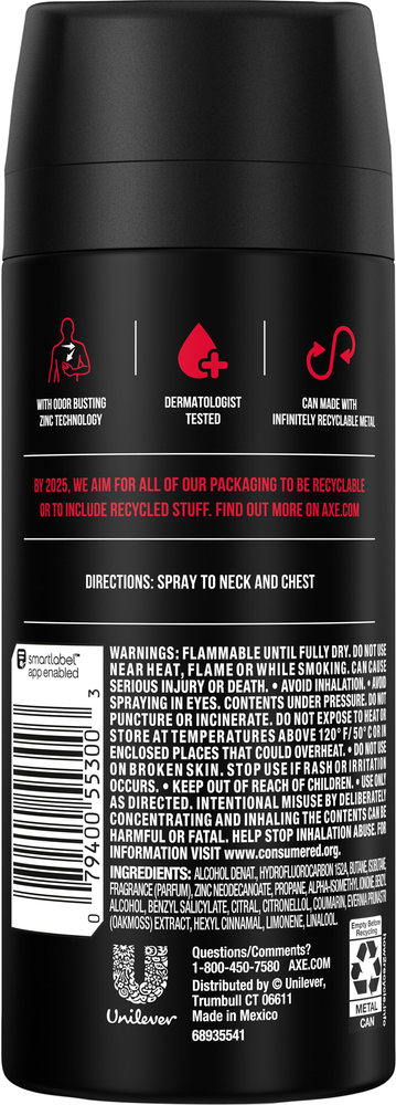 Axe Body Spray Can Back