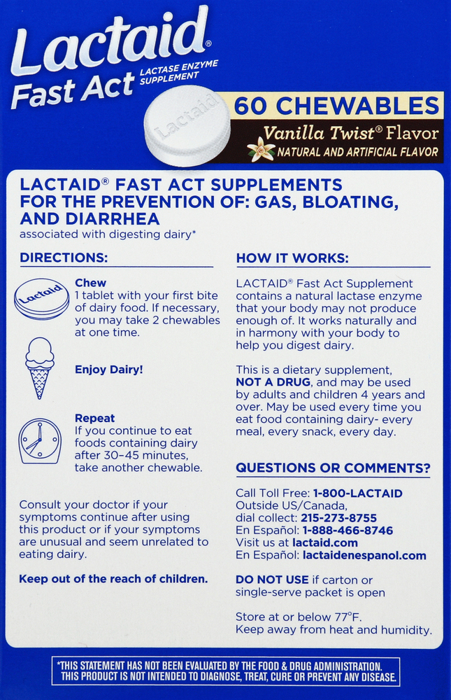 lactase enzyme tablets