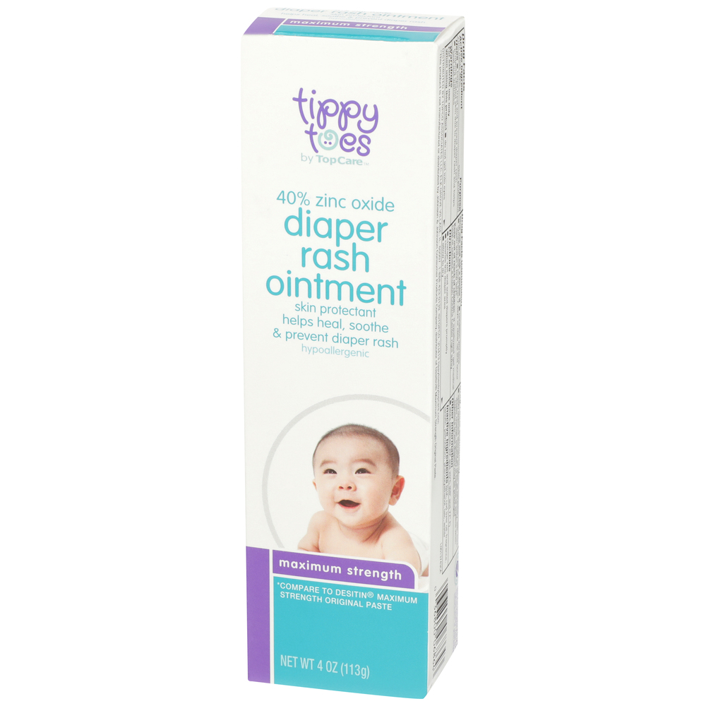 Tippy Toes Maximum Strength Diaper Rash Zinc Oxide 40% Ointment-Front ...