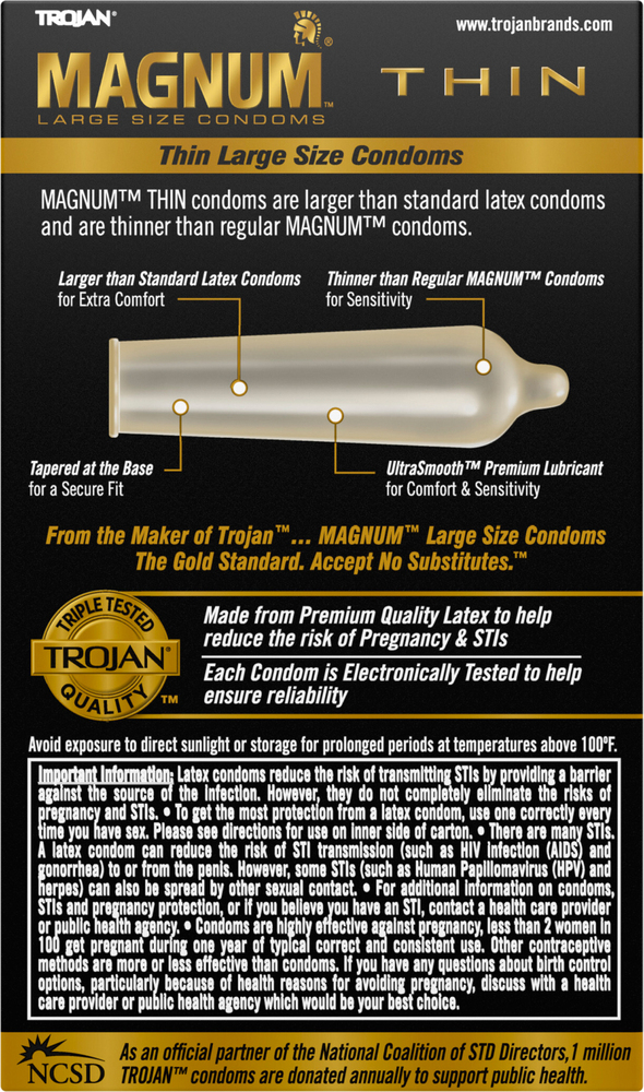 condom sizes trojan