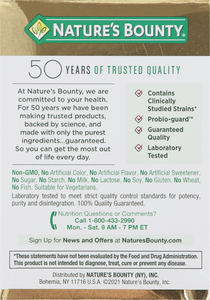 Nature's Bounty Probiotic 10, Ultra Strength, Capsules-Planogram-Right
