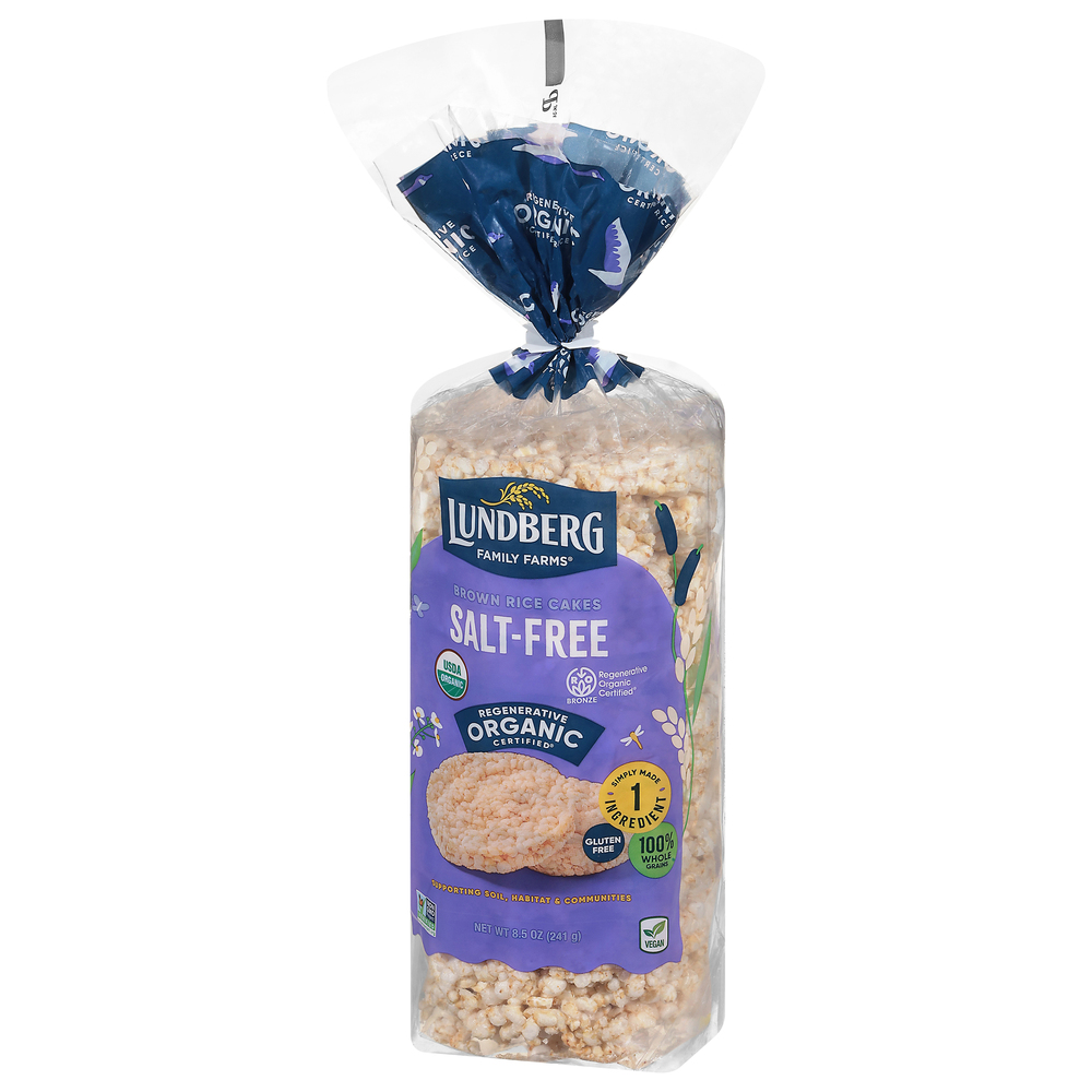 Lundberg Family Farms Rice Cakes, Organic, Whole Grain, Brown Rice ...