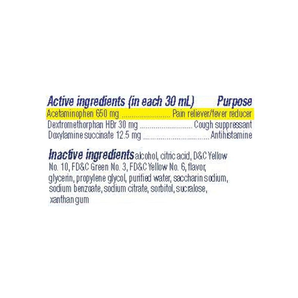 Vicks NyQuil Cold & Flu, Nighttime Relief-Ingredients