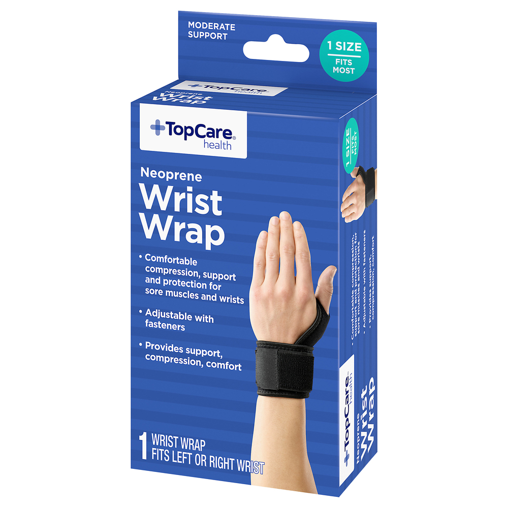 TopCare HEALTH Antimicrobial Moderate Wrist Support Wrap, One Size ...
