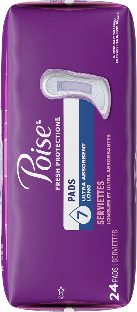 Poise Fresh Protection 7 Ultra Absorbent Long Pads-Planogram-Right