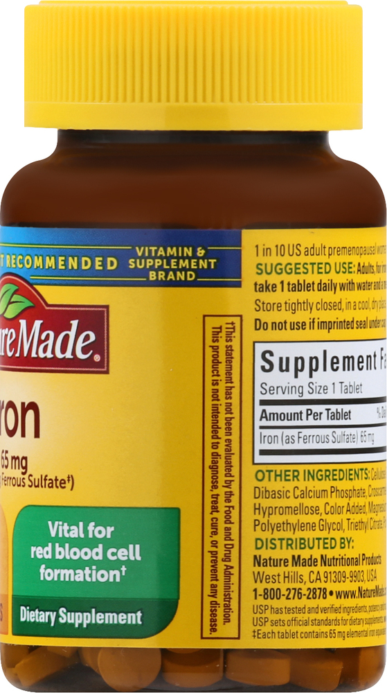 Nature Made Iron, 65 mg, Tablets-Planogram-Right