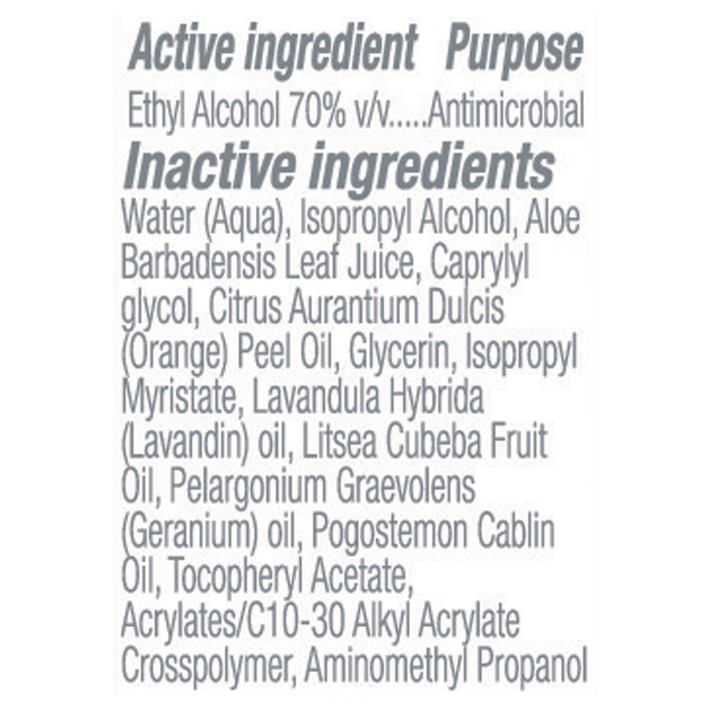 Purell Advanced Hand Sanitizer, Naturals-Ingredients