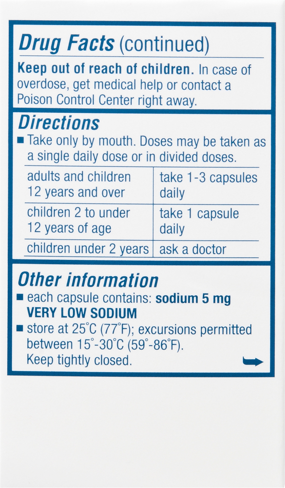 Colace Stool Softener, Regular Strength, 100 mg, Capsules-Planogram-Back
