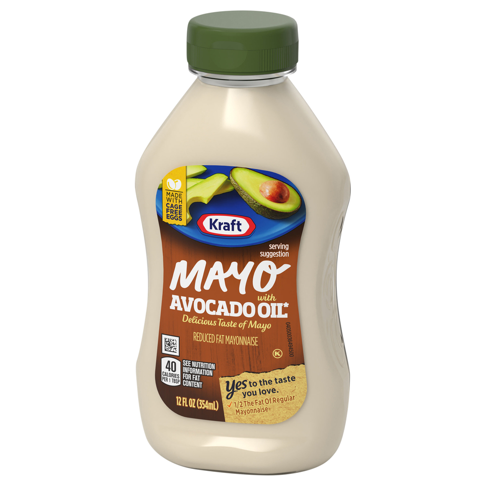 Kraft Mayo Mayonnaise, Reduced Fat, Avocado Oil-Front-Right-Elevated