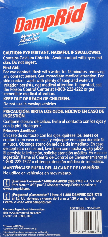 DampRid Moisture Absorber, Fresh Scent, Hanging Bag, 3 Pack-Planogram-Right