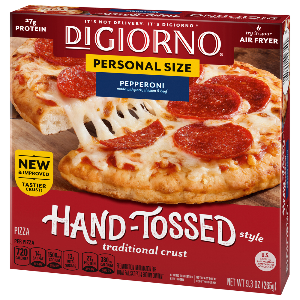 DiGiorno Pizza, Hand-Tossed Style Crust, Pepperoni, Personal Size-Front ...