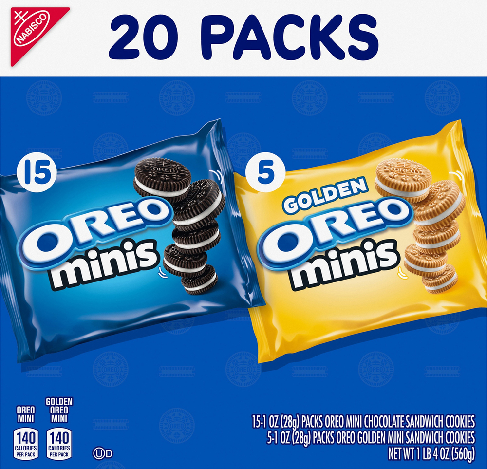 Oreo Mini Chocolate/Golden Minis Sandwich Cookies-Planogram-Back