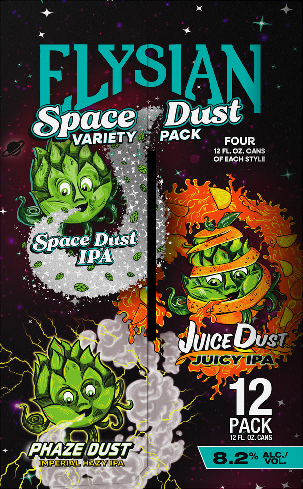 Elysian Brewing Beer, Space Dust, IPA, Variety Pack, 12 Pack-Planogram ...