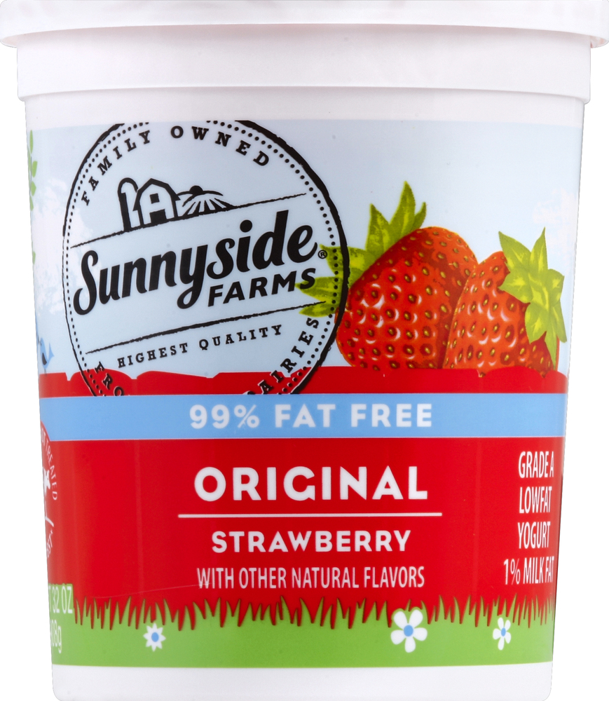 Sunnyside Farms Yogurt, Lowfat, Original, Strawberry-Main