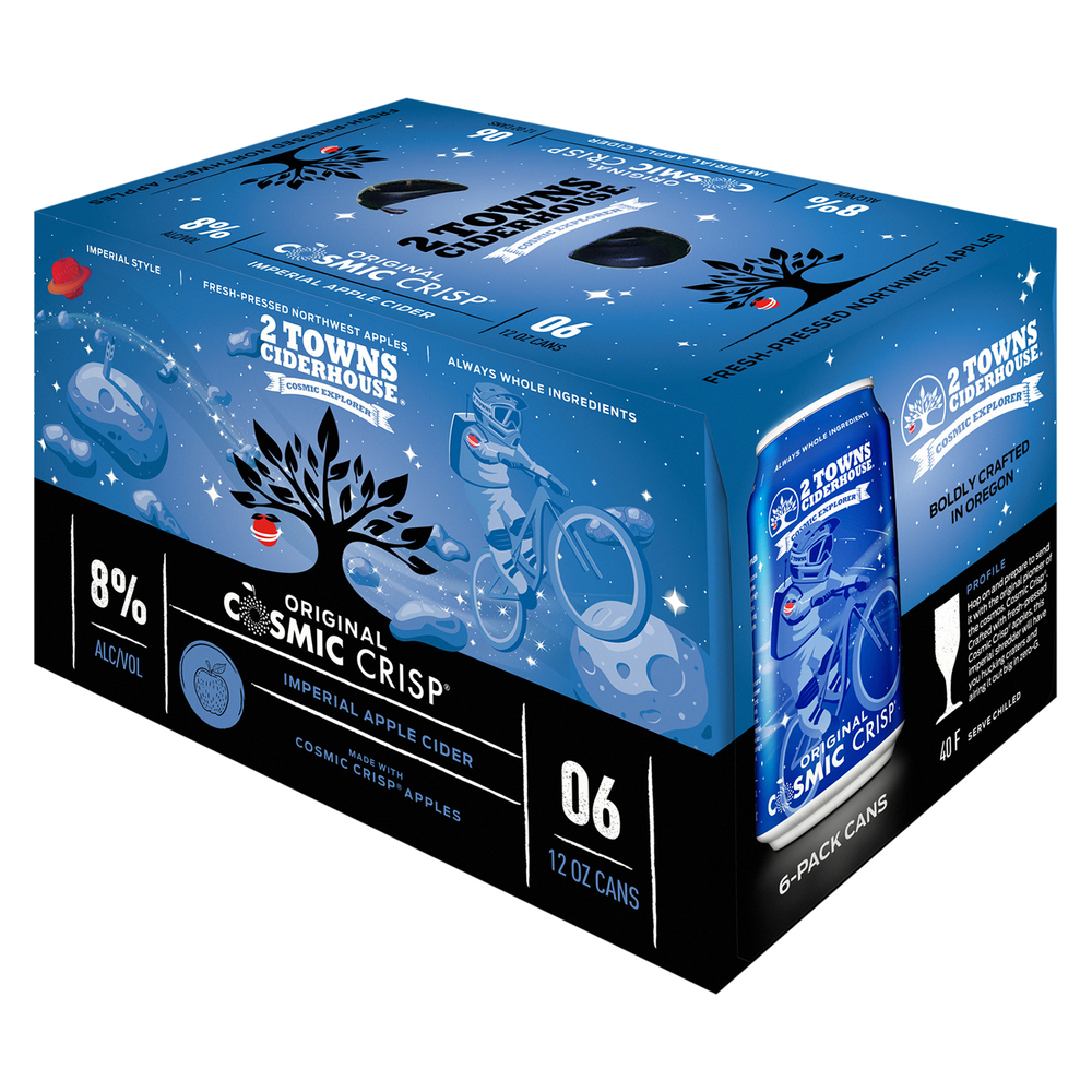 2 Towns Ciderhouse Cosmic Explorer Cider, Imperial Apple Cider, 6 Pack ...