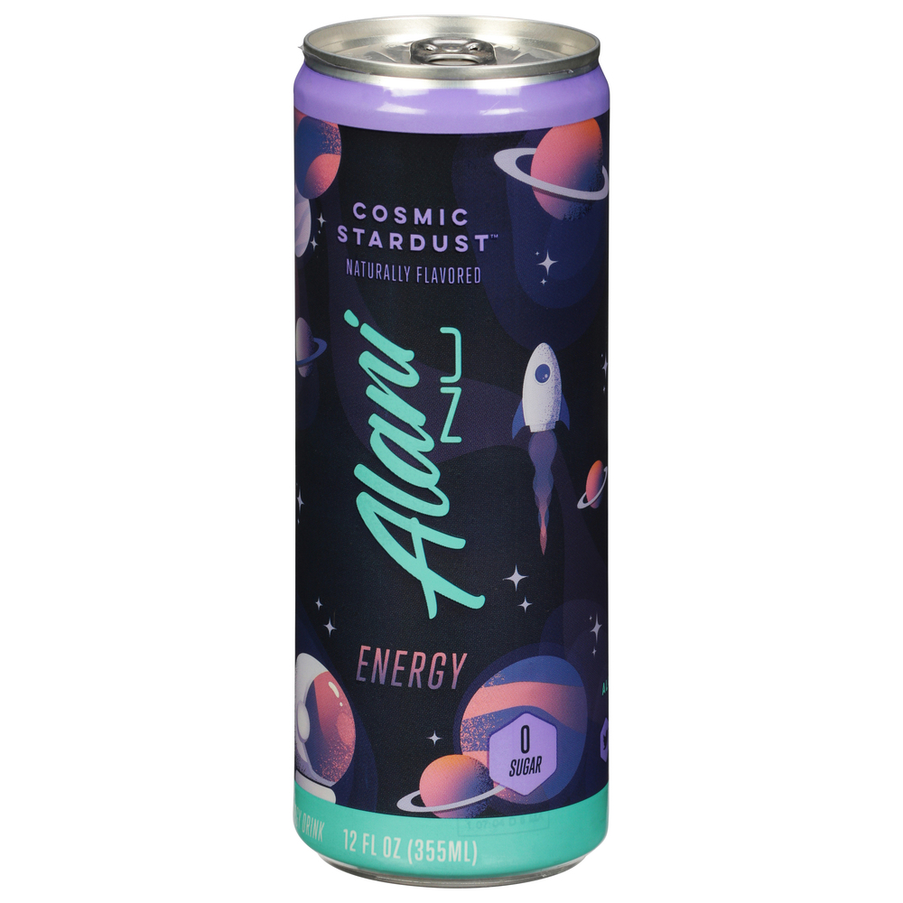 Alani Nu Energy Drink, Cosmic Stardust-Front-Right-Elevated