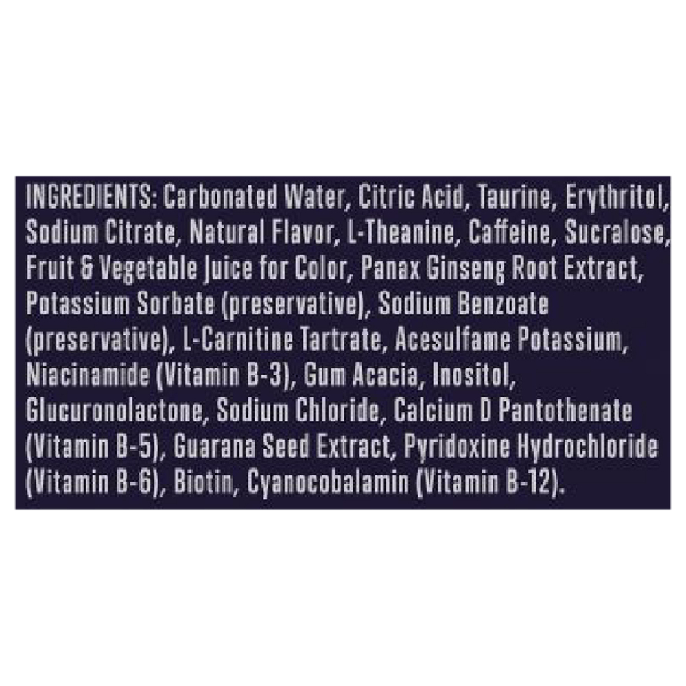 Alani Nu Energy Drink, Cosmic Stardust-Ingredients