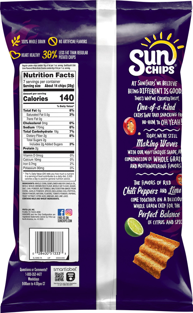 sun chips label