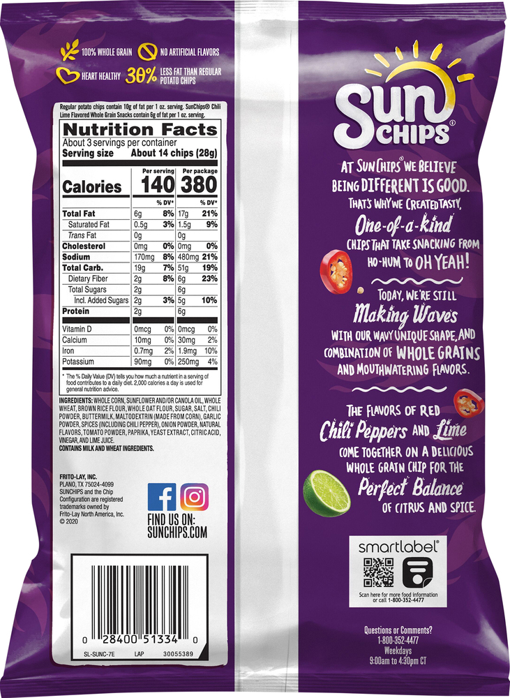 sun chips ingredient label