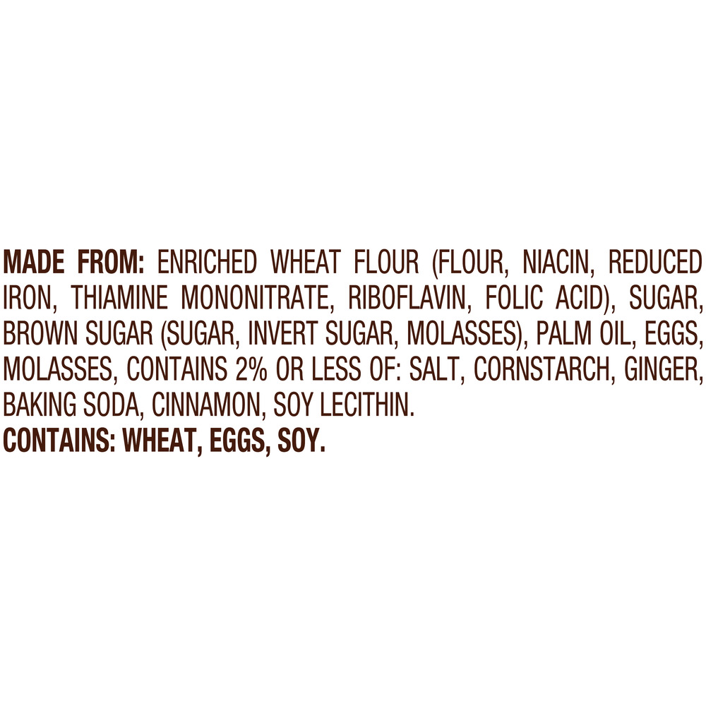 Pepperidge Farm Gingerman Cookies, Distinctive, Ginger-Ingredients