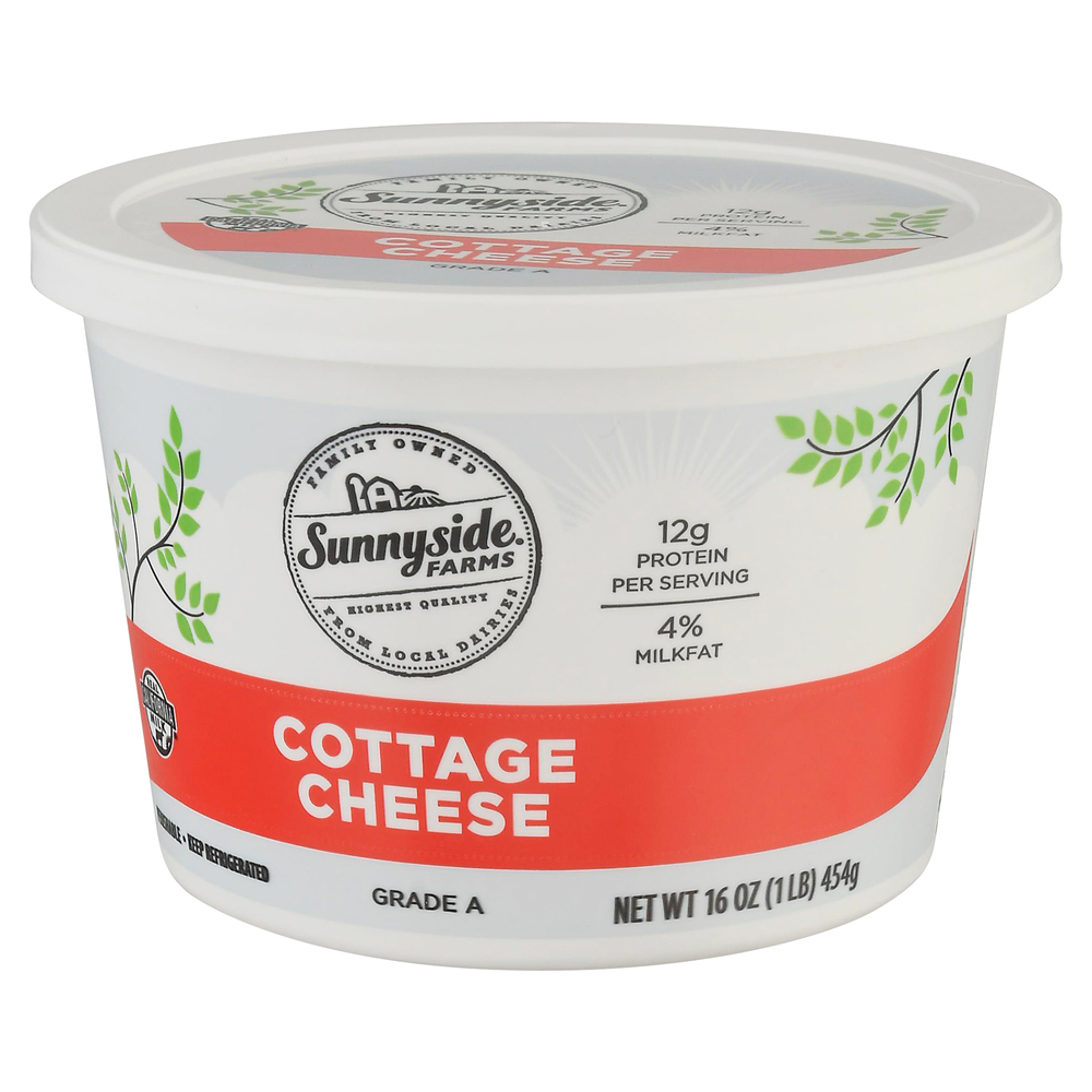 Sunnyside Farms Cottage Cheese, 4% Milkfat-Front-Right-Elevated