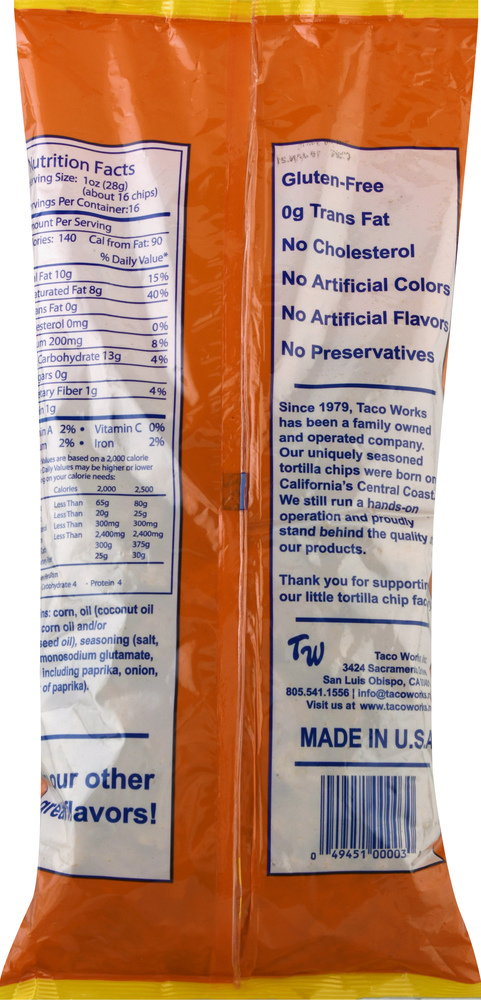 Taco Works Tortilla Chips, Original Seasoning-Planogram-Back