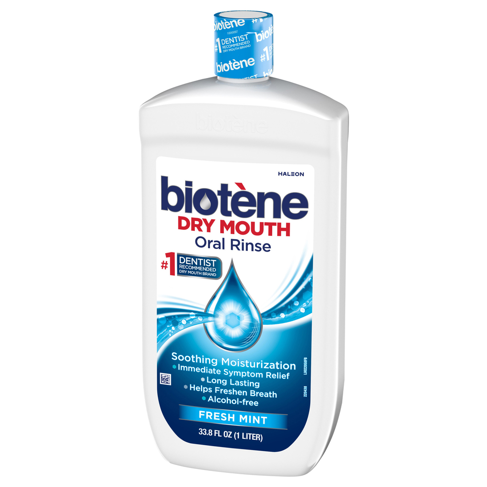 Biotene Oral Rinse, Dry Mouth, Fresh Mint-Front-Right-Elevated