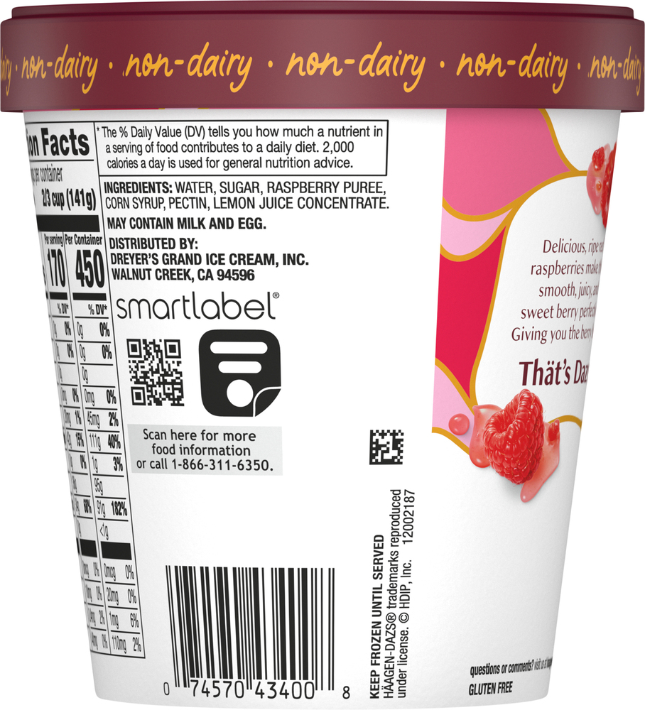 Haagen-Dazs Sorbet, Raspberry-Planogram-Back