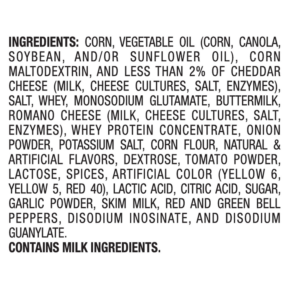 Doritos Tortilla Chips, Nacho Cheese Flavored, Party Size-Ingredients