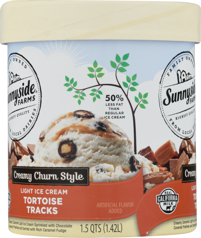 Sunnyside Farms Ice Cream, Light, Tortoise Tracks, Creamy Churn Style ...