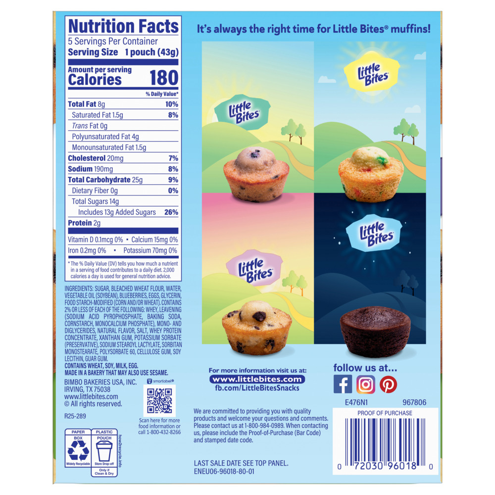 Entenmann's Blueberry Mini Muffins, 5 packs, 7.5 oz-Ingredients