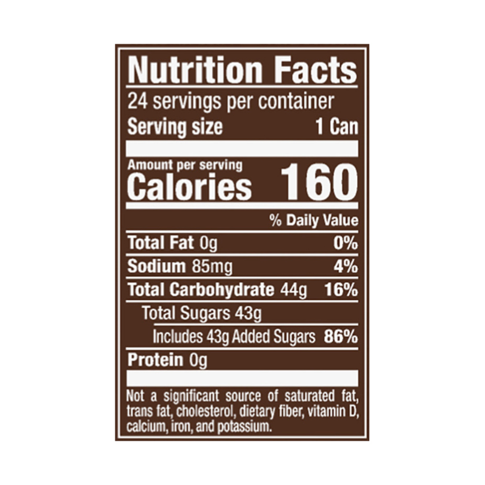 A&W Soda, No Caffeine, Root Beer, 24 Pack-Nutrition-Facts