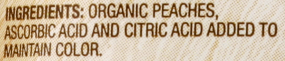 Raley's Purely Made Organic Sliced Peaches-Ingredients