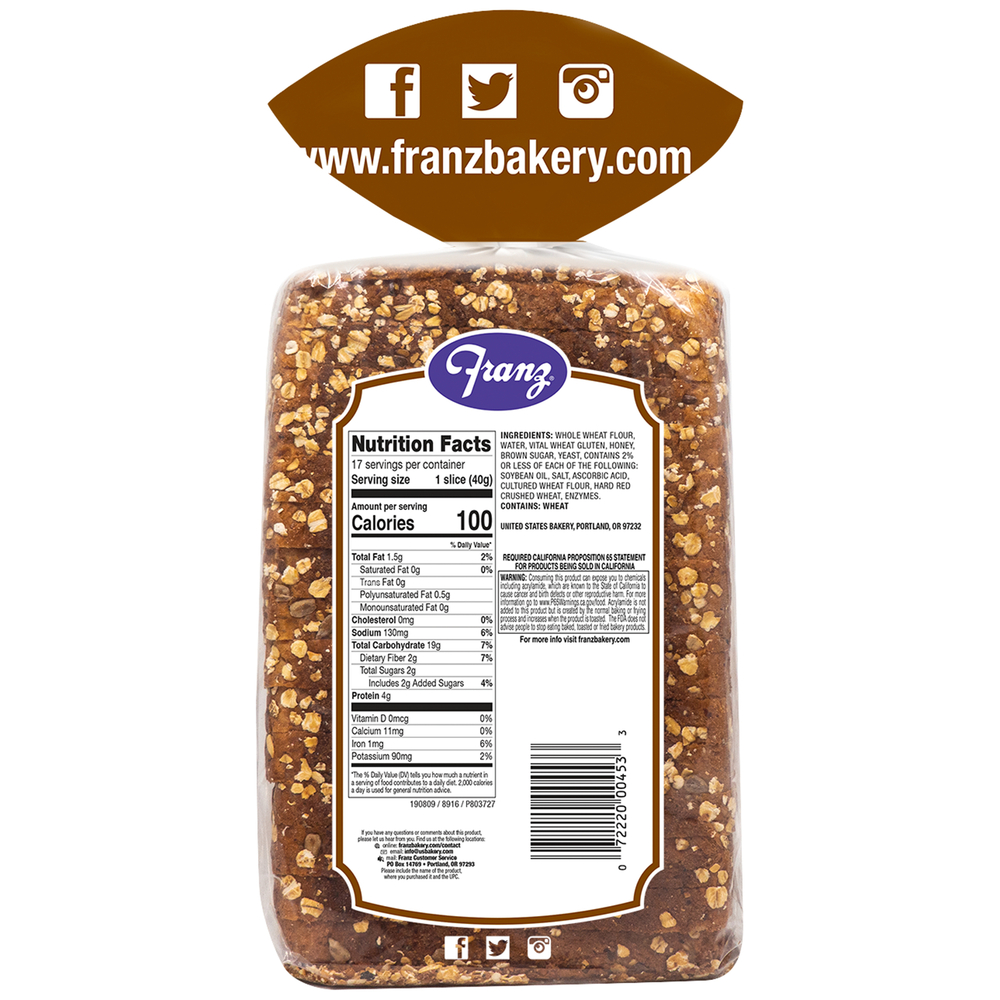 Franz Franz Big Horn Valley 100% Whole Wheat-Planogram-Back
