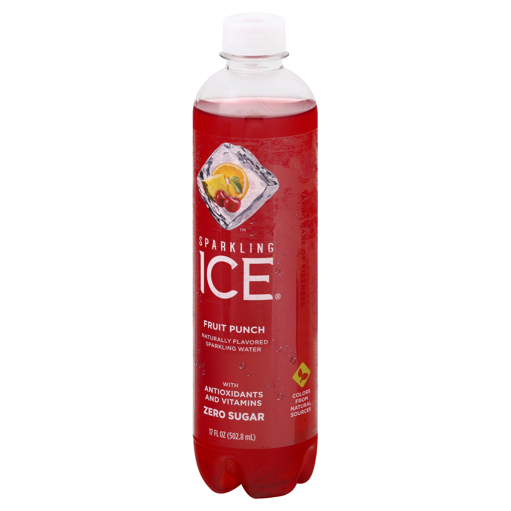 Sparkling Ice Sparkling Water, Fruit Punch, Zero Sugar-Front-Right-Elevated