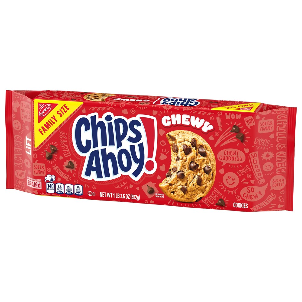 Chips Ahoy! Cookies, Chewy, Family Size!-Front-Right-Elevated