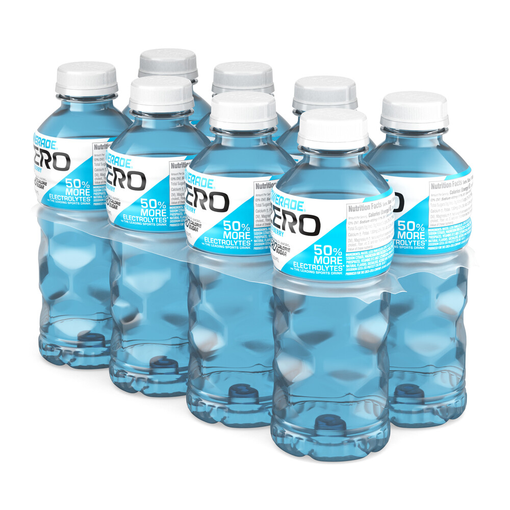 Powerade Sports Drink, Zero Sugar, Mixed Berry-Front-Right-Elevated