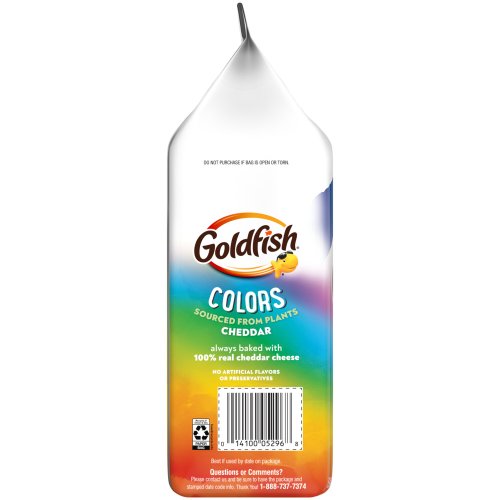 Goldfish Snack Crackers, Baked, Colors, Cheddar, Family Size-Planogram-Left
