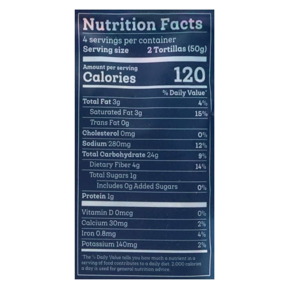 Siete Tortillas, Grain Free, Cassava Flour-Nutrition-Facts